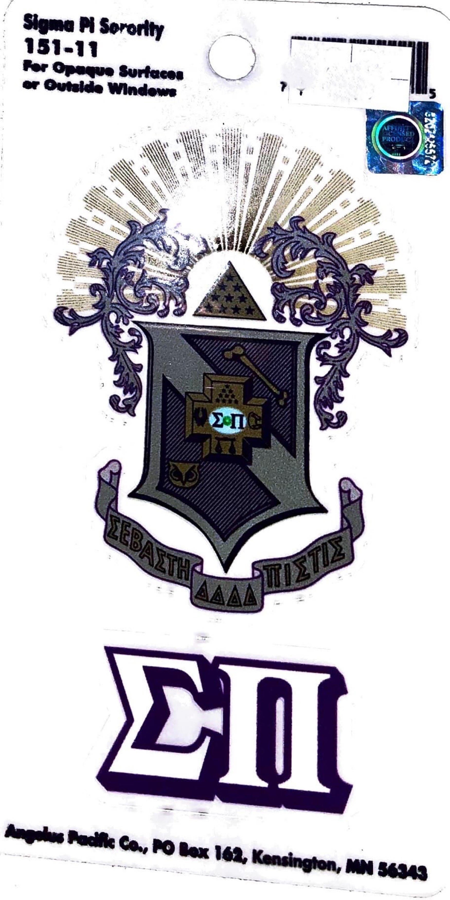 Sigma Pi Fraternity Crest & Letter Decal – Greek Threads
