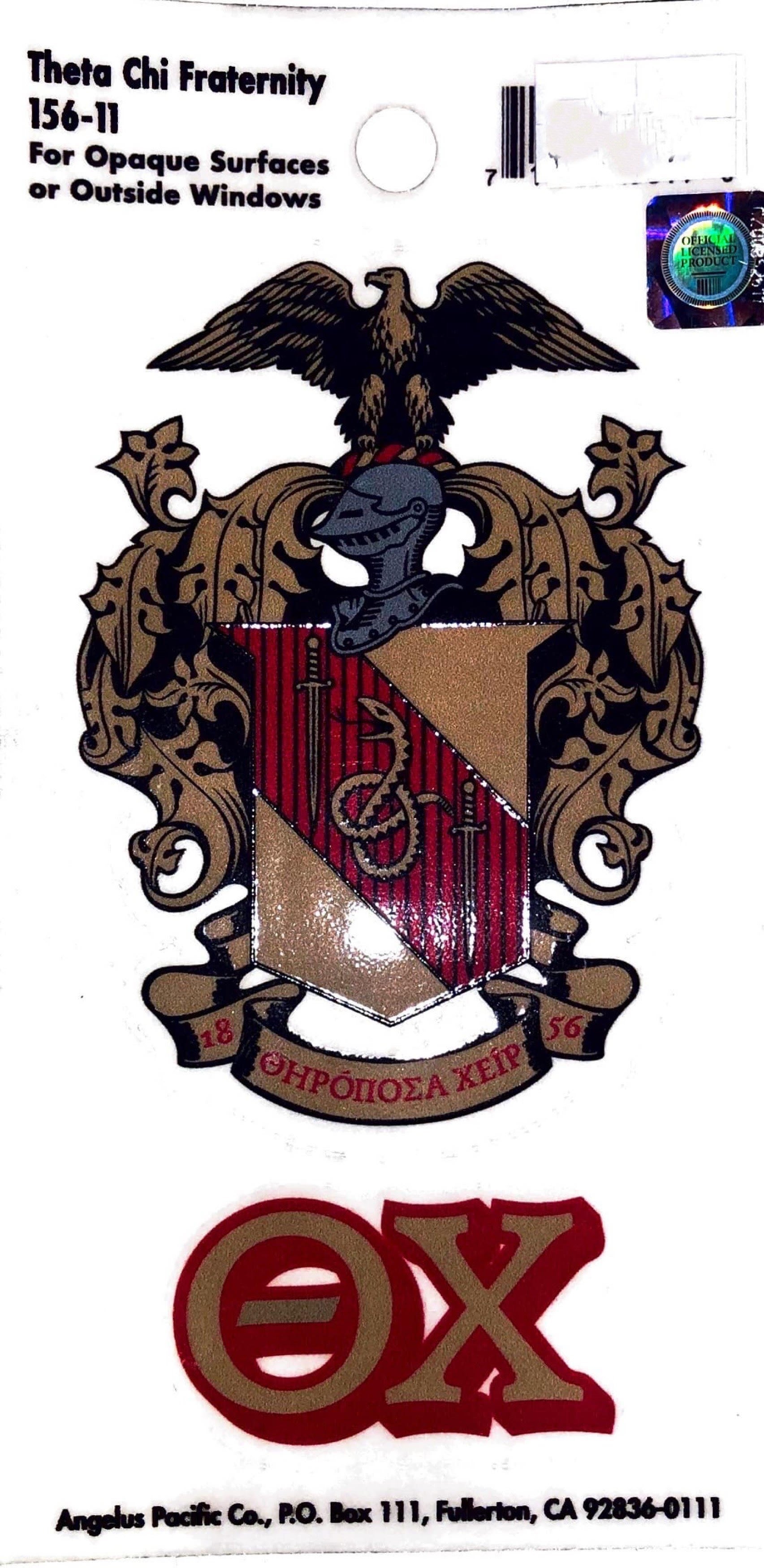 Theta Chi Fraternity Crest & Letter Decal – Greek Threads